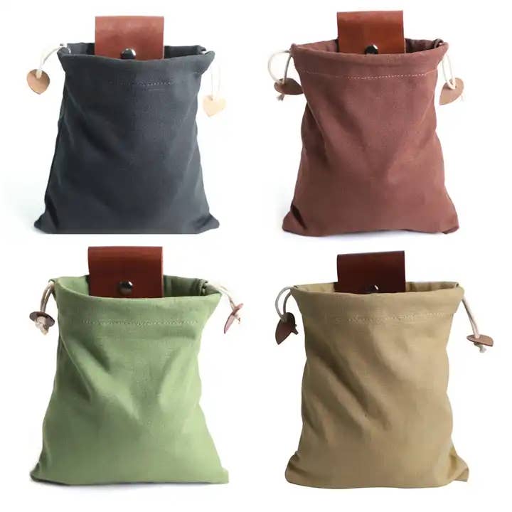 Portable Leather Canvas Foraging Bag Pouch | Old Soul Supply Company